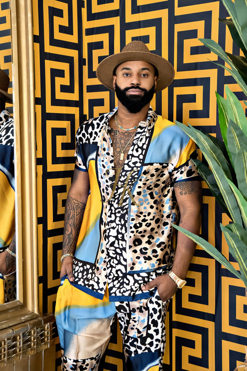 Stand Out with Men's Luxury Silk Rave Wear Set | kayibstrore