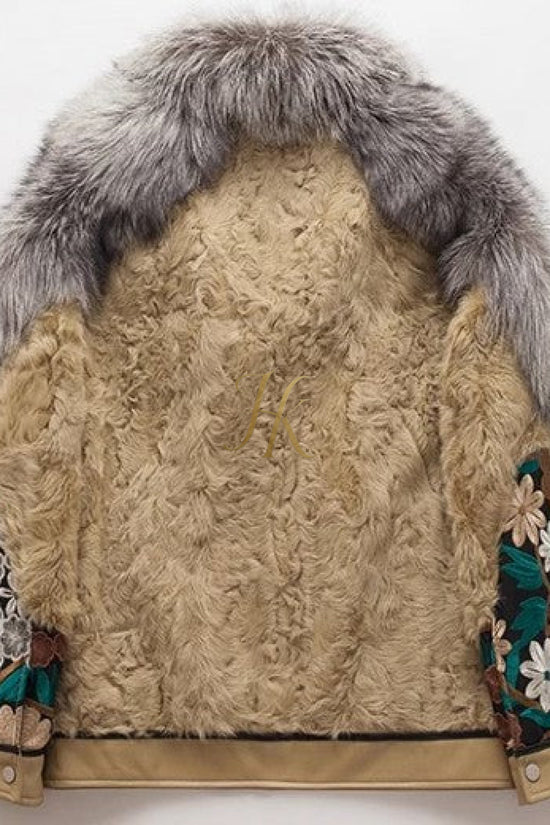 Luxury Handmade Premium fox fur & wool Real Fur Coats with Rex Rabbit ...