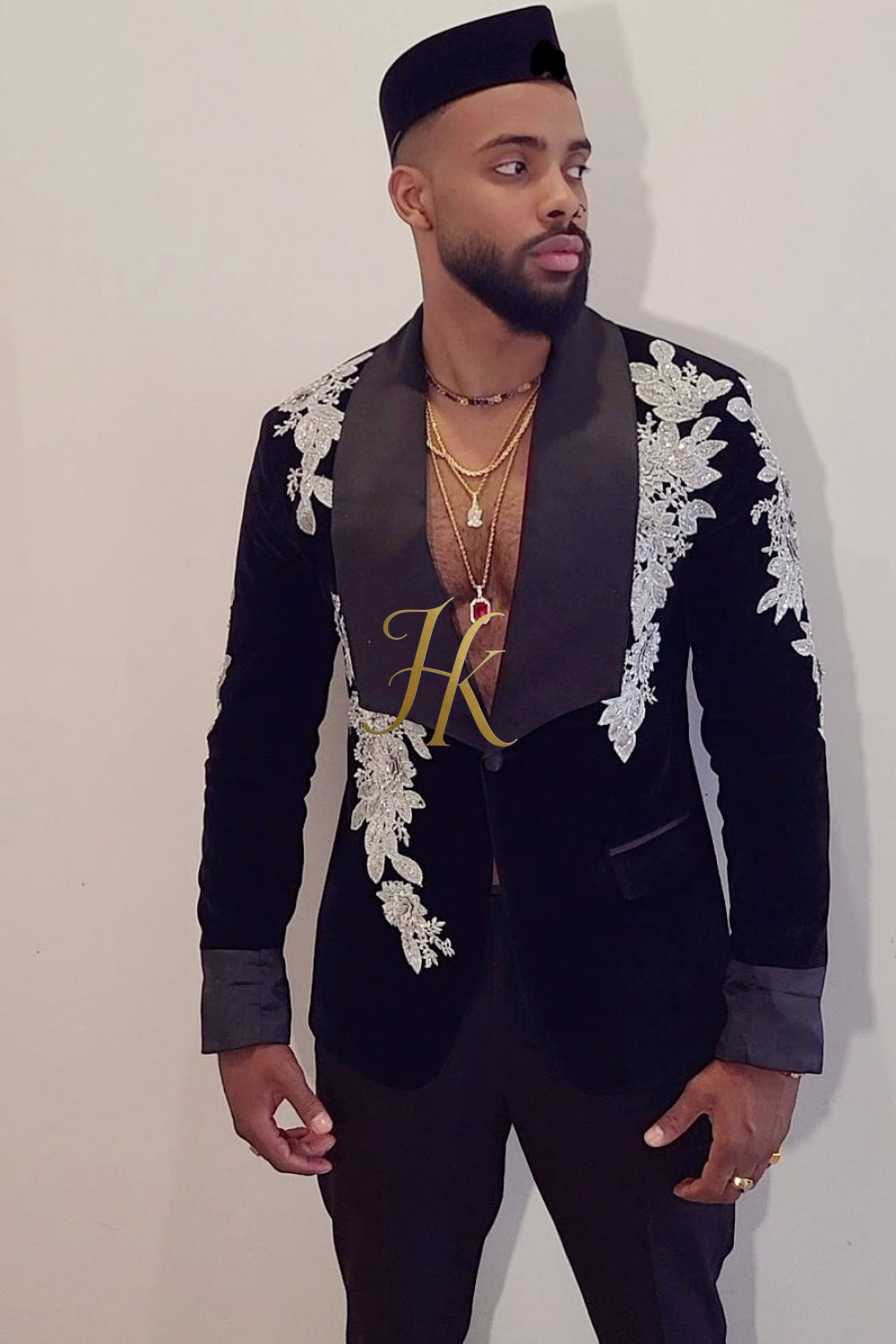 Best Handmade Custom velvet blazer Men's Suit with Sheer Velvet Lapel ...