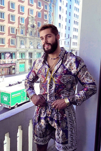 Men's Silk Set - Le Barroco Model - Baroque Print - Kayib Shop ...