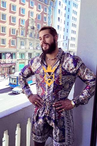 Men's Silk Set - Le Barroco Model - Baroque Print - Kayib Shop ...