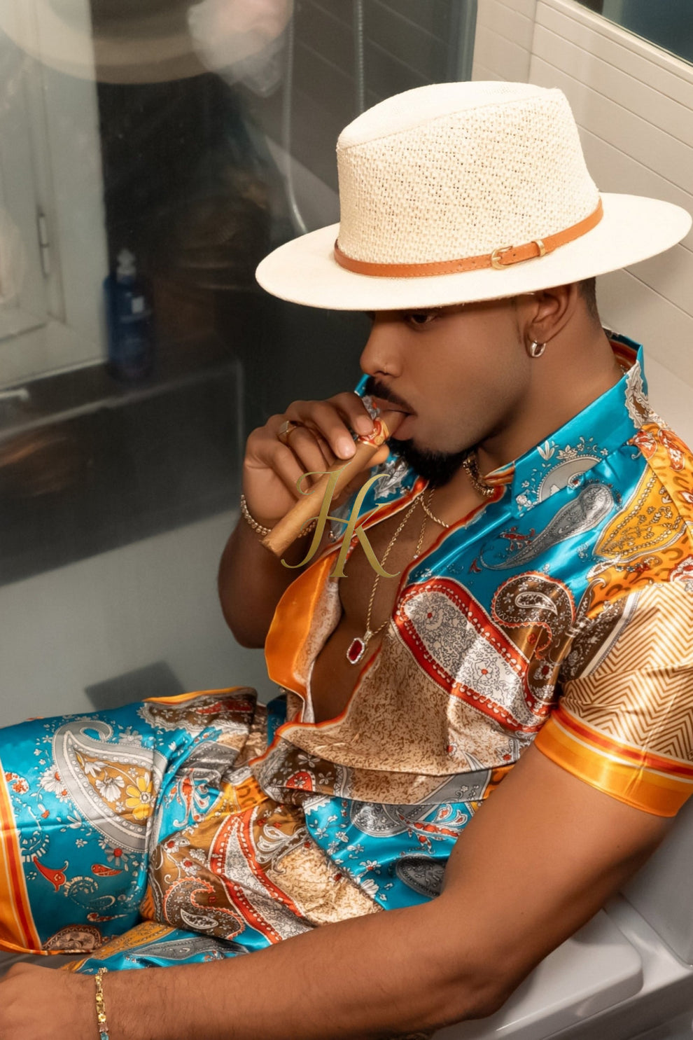 Men's Silk Set - Le Barroco Model - Baroque Print - Kayib Shop ...