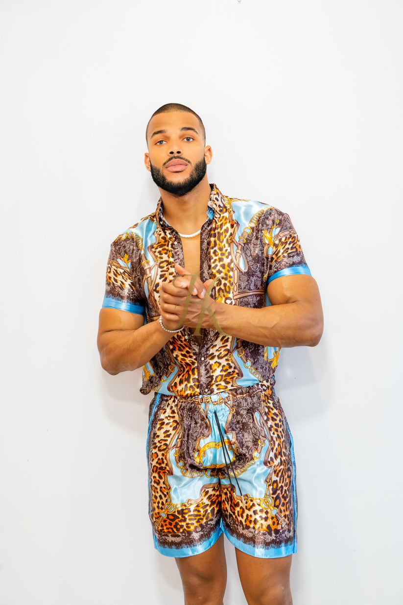 Barocco Print Set for Men - Luxury Silk Outfit with Tailored Fit and ...