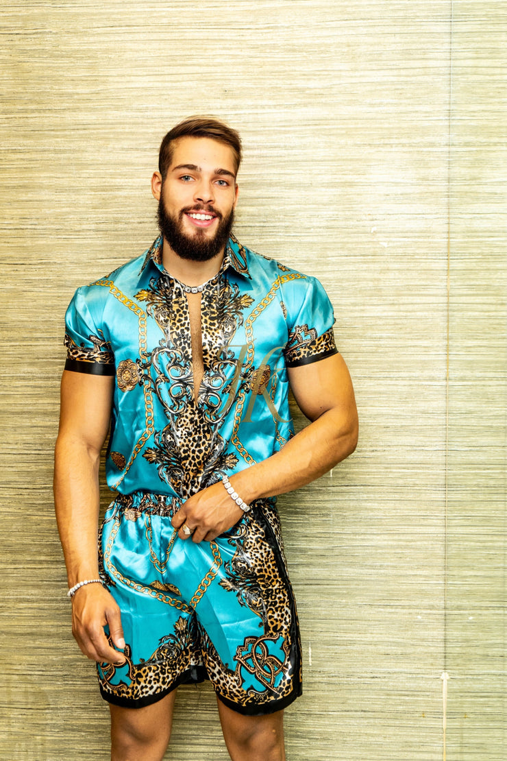 Luxurious Barocco Print Set - The Ultimate Summer Silk Outfit for Men ...